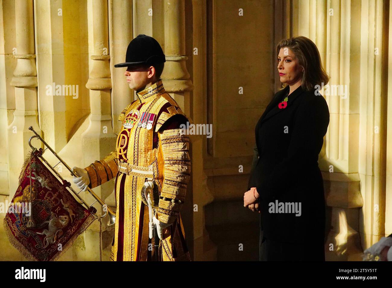 Leader of the House of Commons Penny Mordaunt arrives at the Sovereign's Entrance to the Palace ...