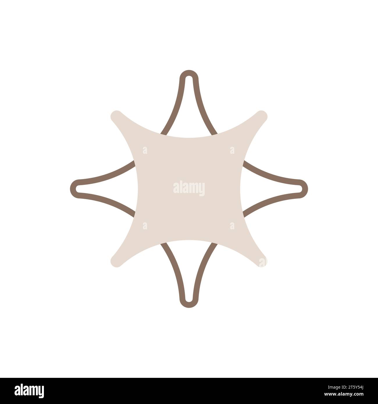 Simple Aesthetic Beige Winter Christmas shining magic star icon. Modern ...