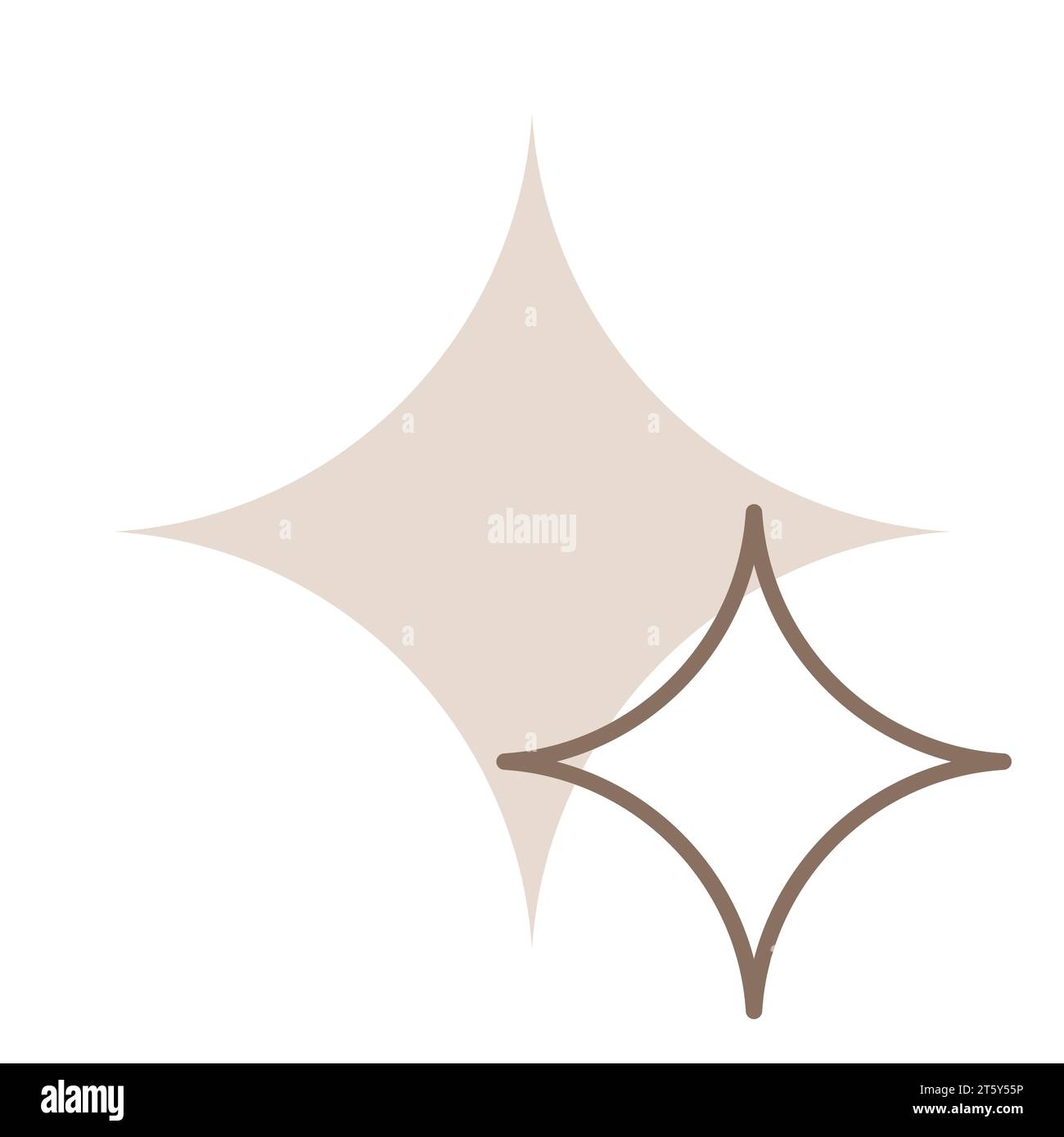 Simple Aesthetic Beige Winter Christmas shining magic star icon. Modern ...