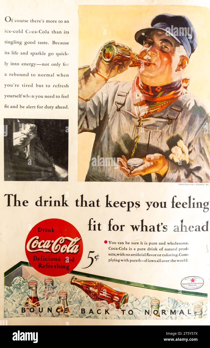 Coca cola ads 30s coke hi-res stock photography and images - Alamy
