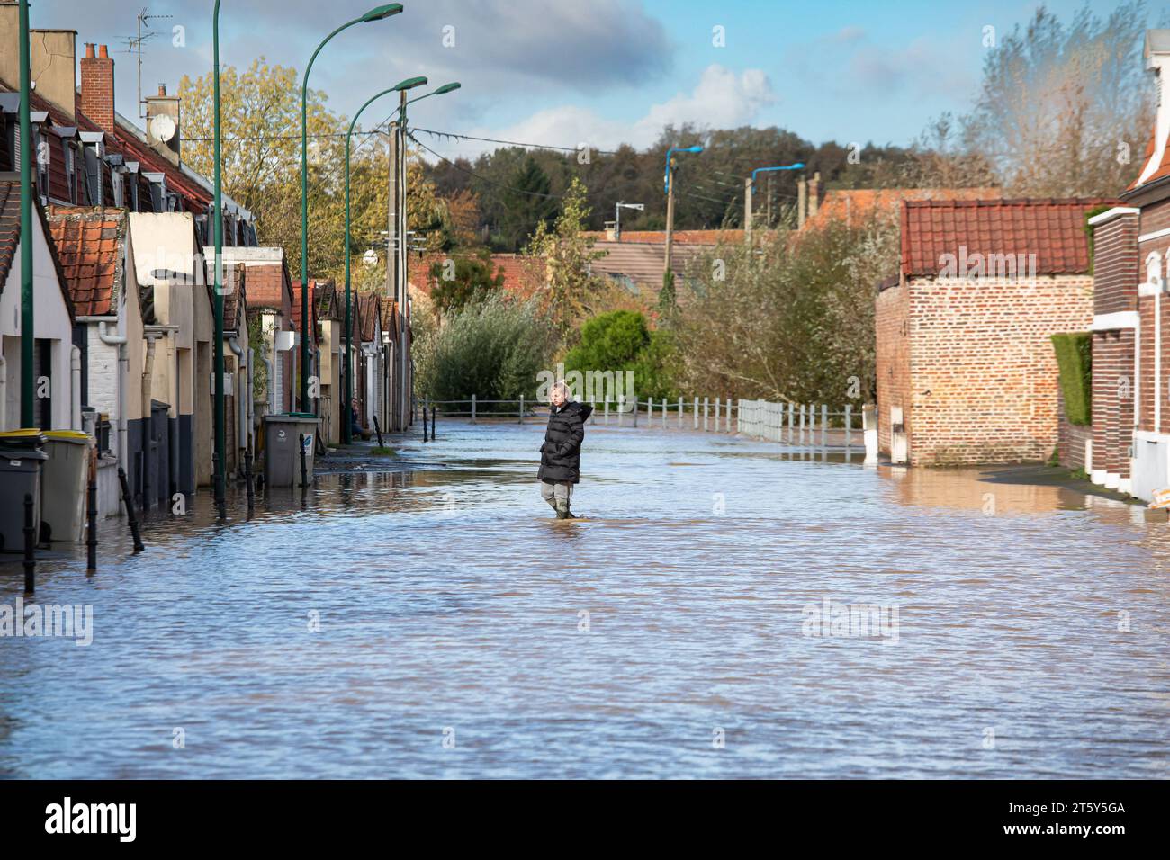 Pas-de-Calais, France. 7 November, 2023. Exceptional floods in Pas-de ...