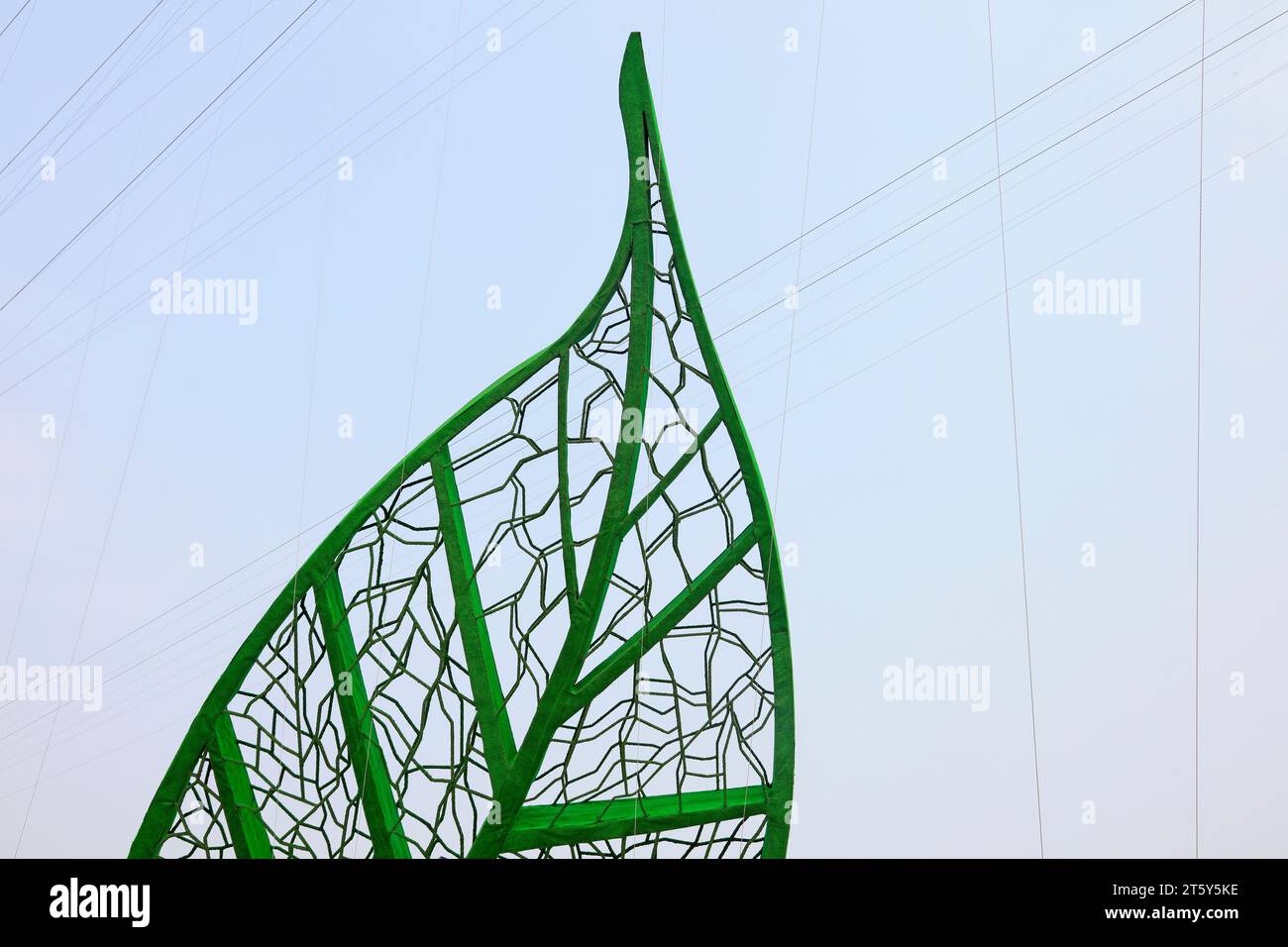 Green blade sculpture Stock Photo - Alamy