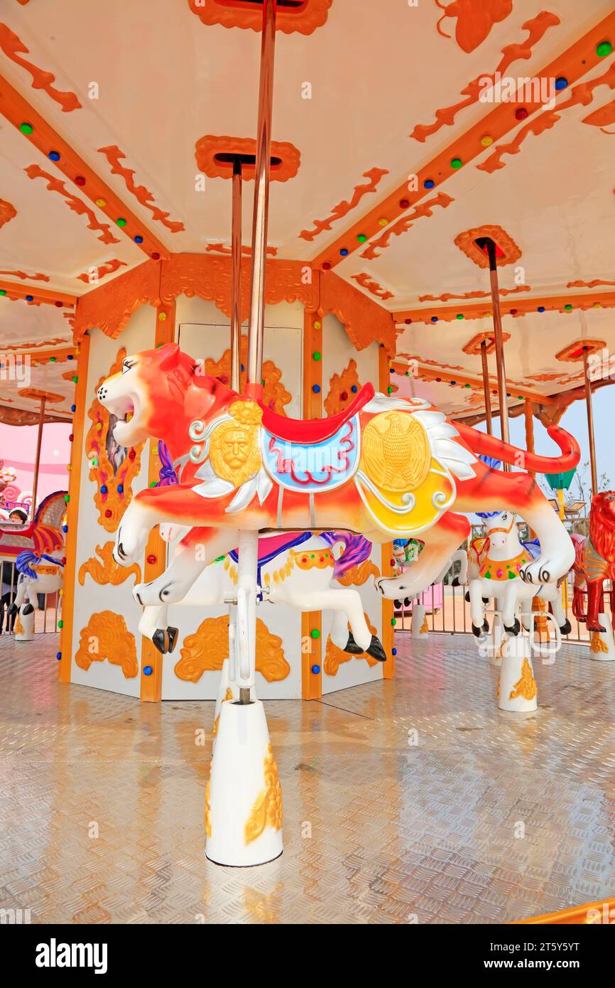 Rotary facility for animal modeling in amusement park Stock Photo - Alamy