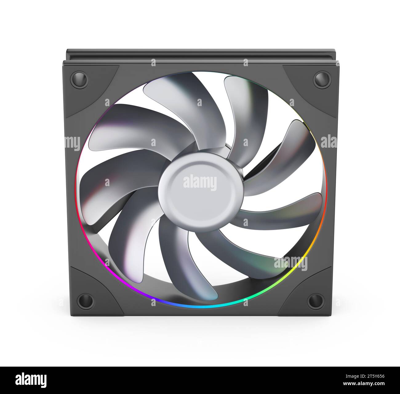 Computer fan with metal blades on white background Stock Photo - Alamy