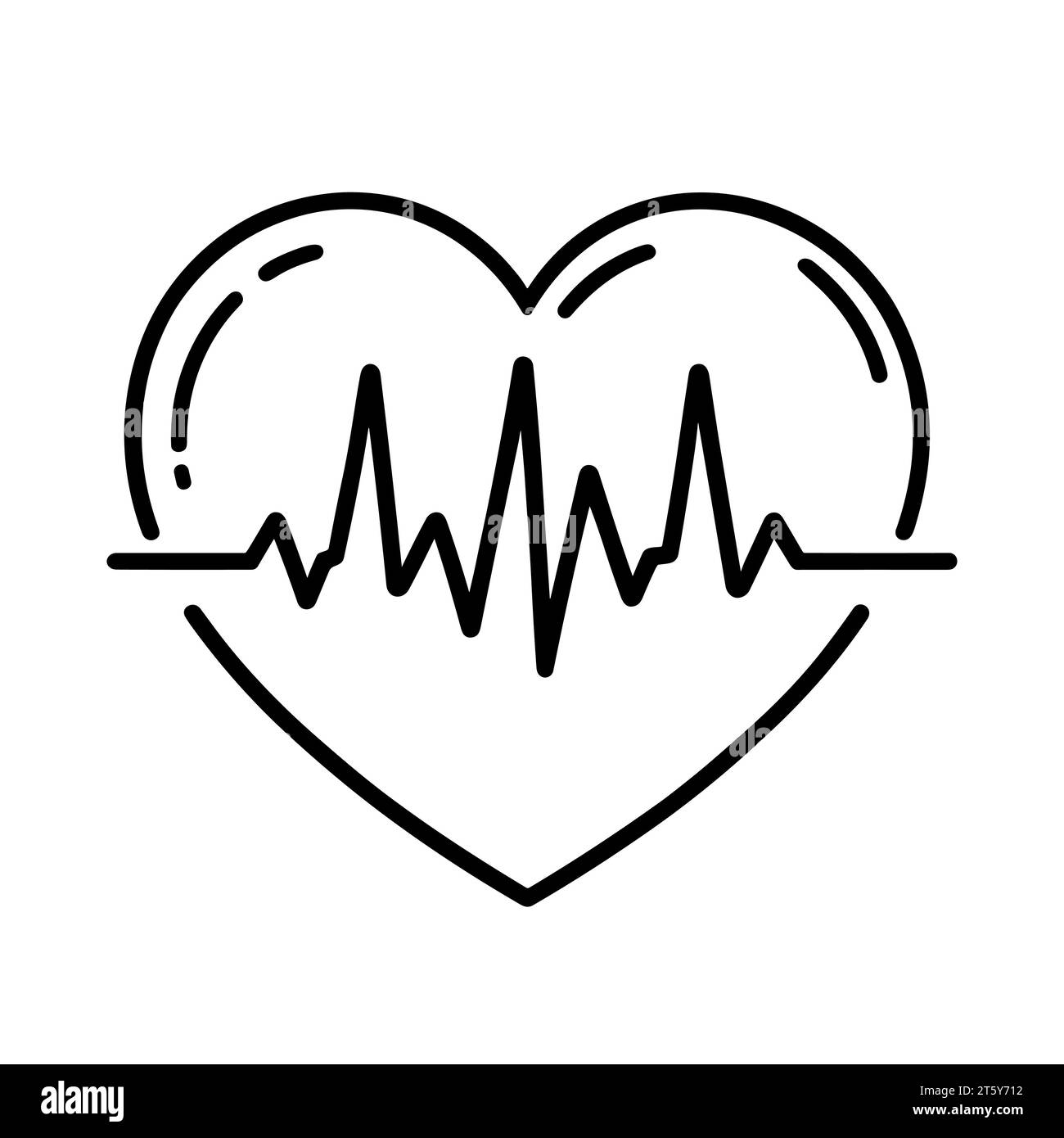 Cardiology symbol. Heart with pulse. Heartbeat icon isolated. Vector ...
