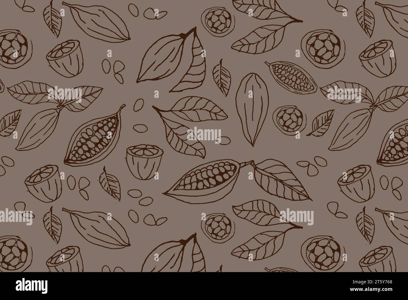 cocoa beans and leaves - seamless pattern Stock Vector Image & Art - Alamy
