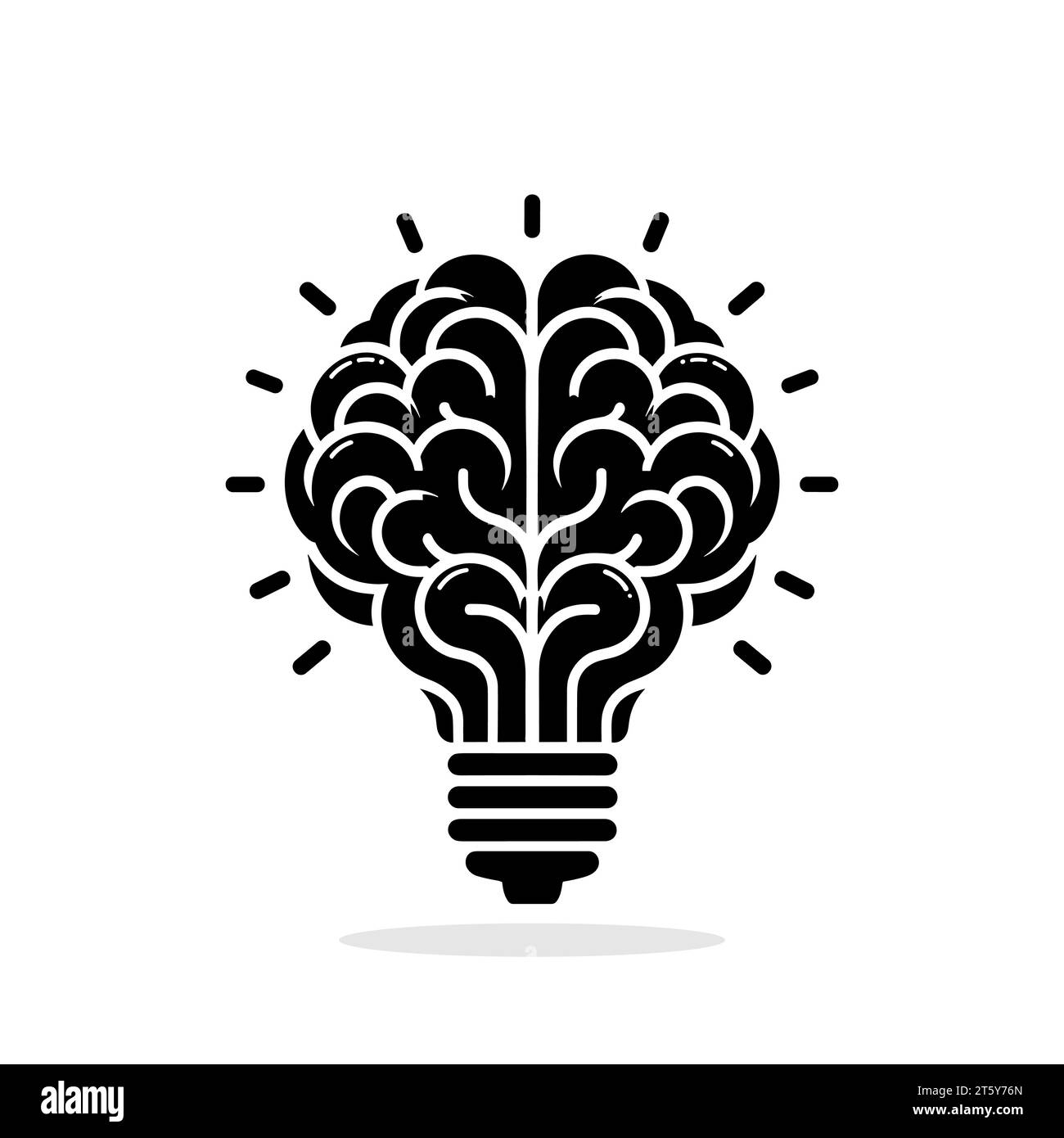 Light bulb and brain icon. Creativity symbol. Innovation symbol. Vector illustration Stock ...