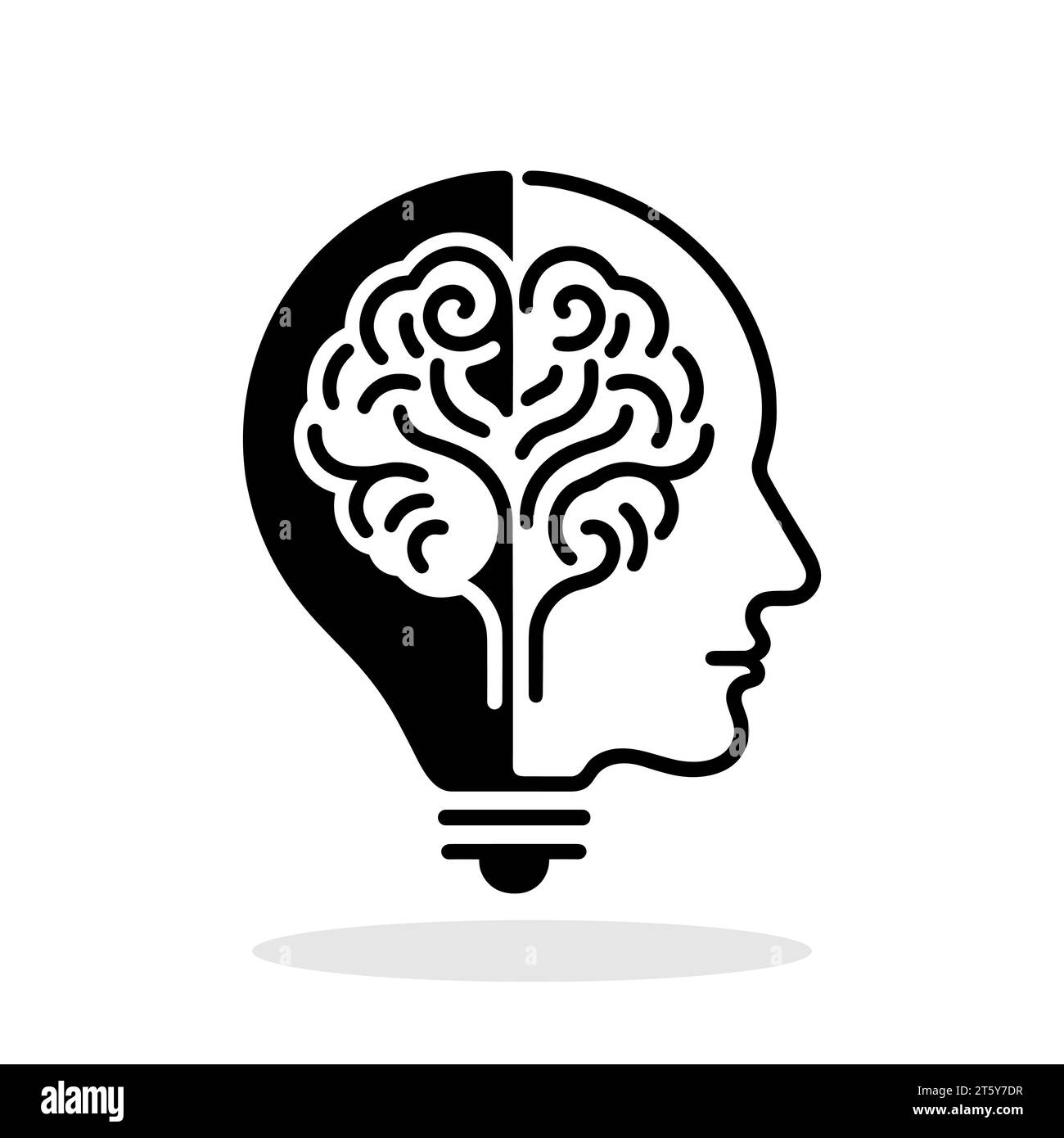 Light bulb and brain icon. Creativity symbol. Innovation symbol. Vector ...