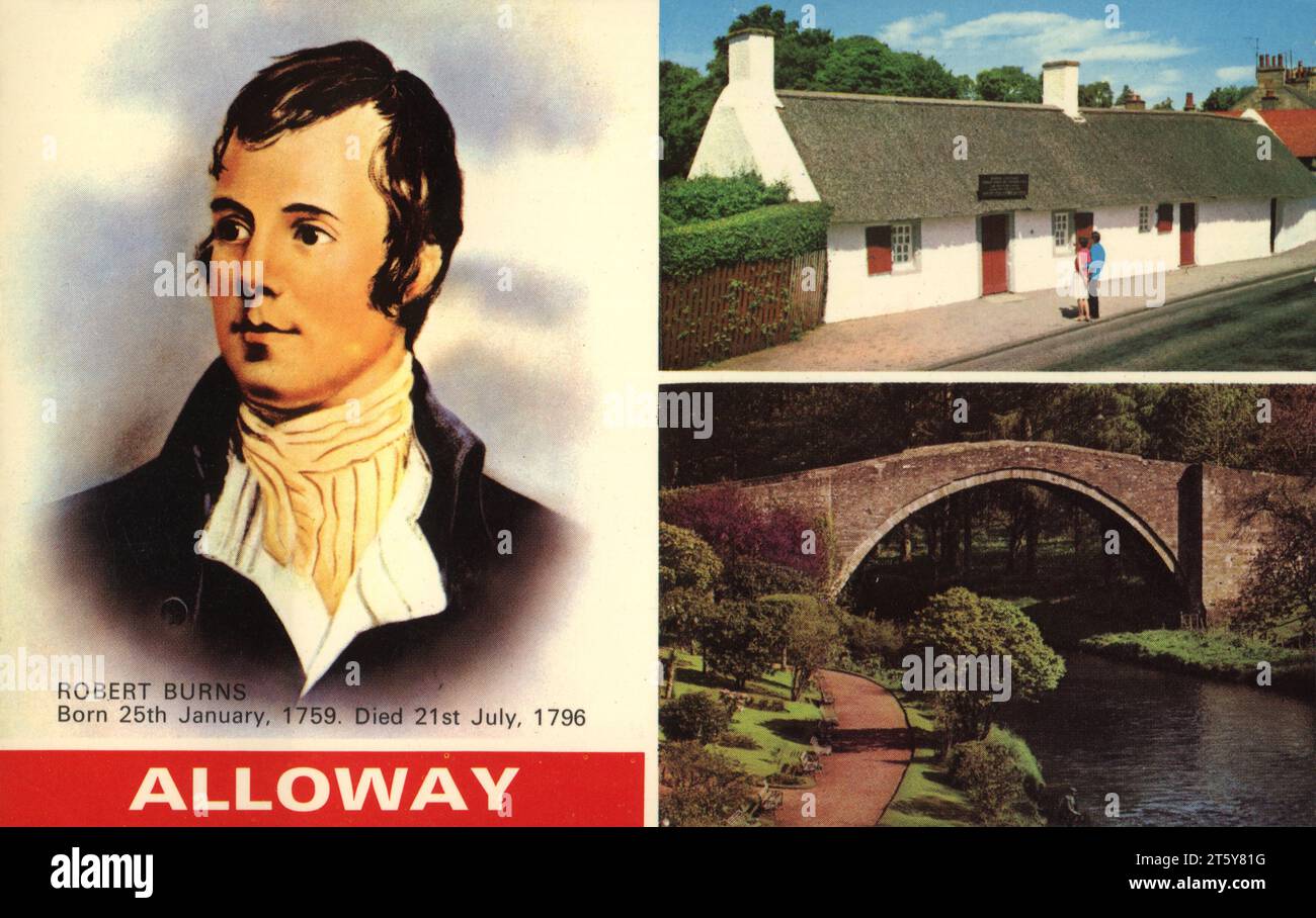 Vintage Postcard. Robert Burns. The National Poet of Scotland, Alloway ...
