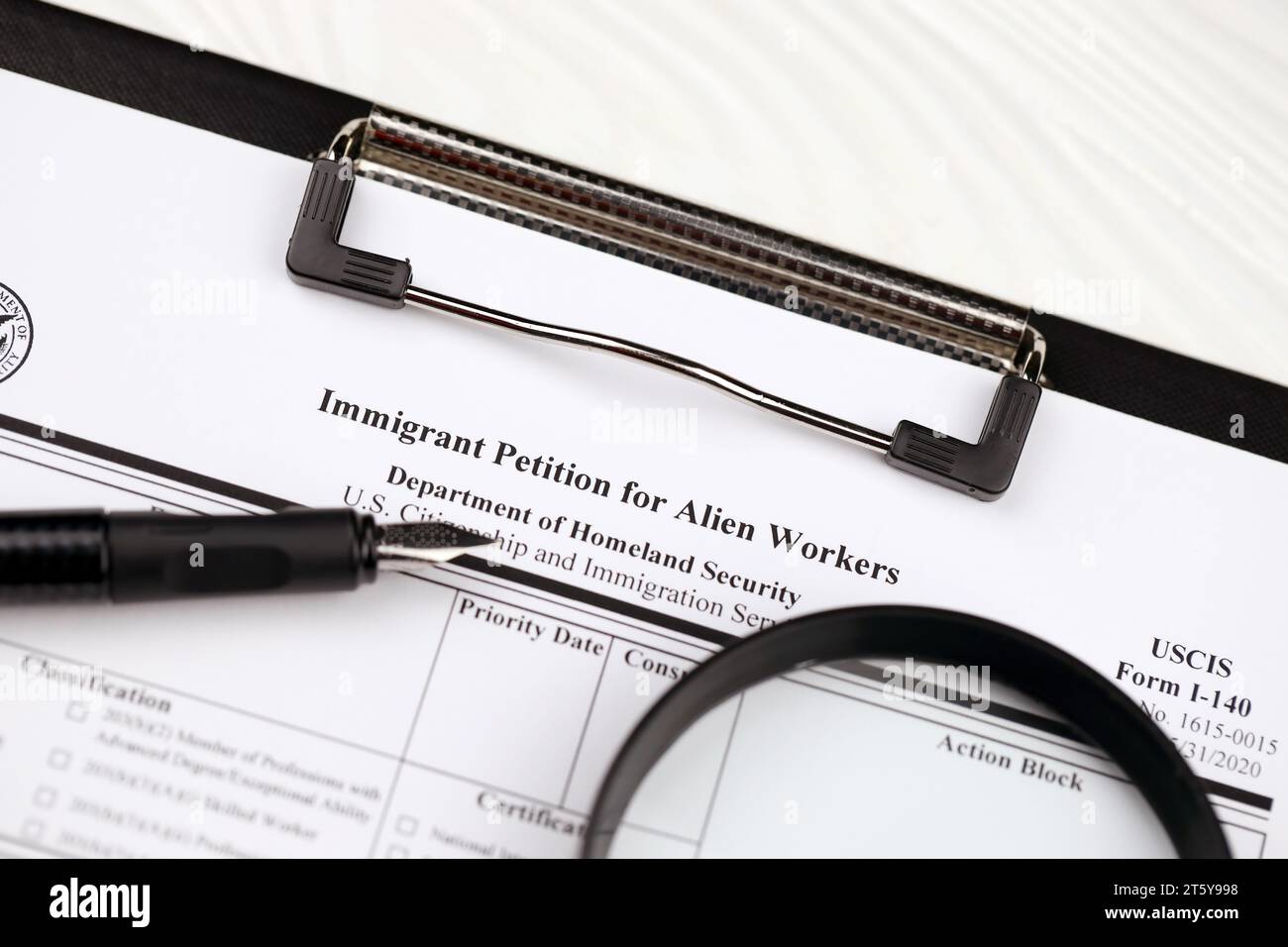 I-140 Immigrant petition for alien workers blank form on A4 tablet lies ...