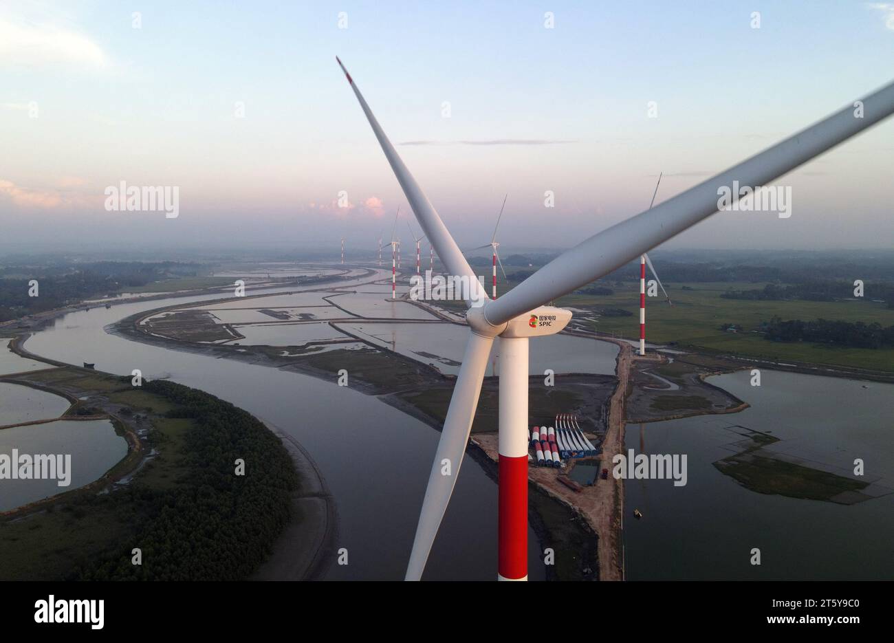 Cox's Bazar. 30th Oct, 2023. This aerial photo taken on Oct. 30, 2023 shows the site of Cox's ...