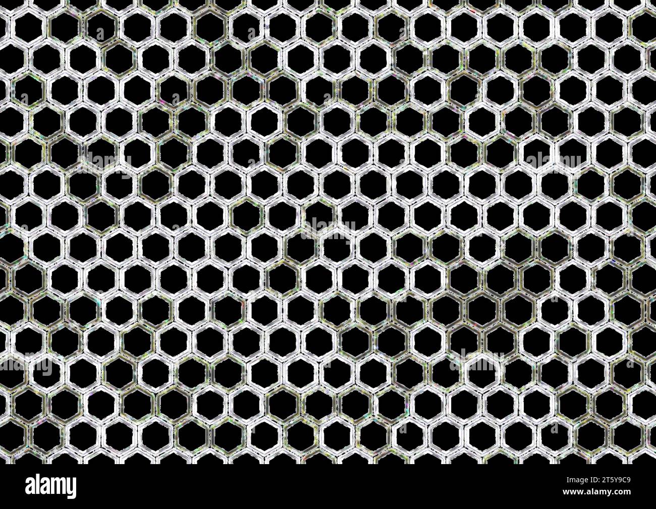 Image with hexagonal black background. Double abstract cell border with ...