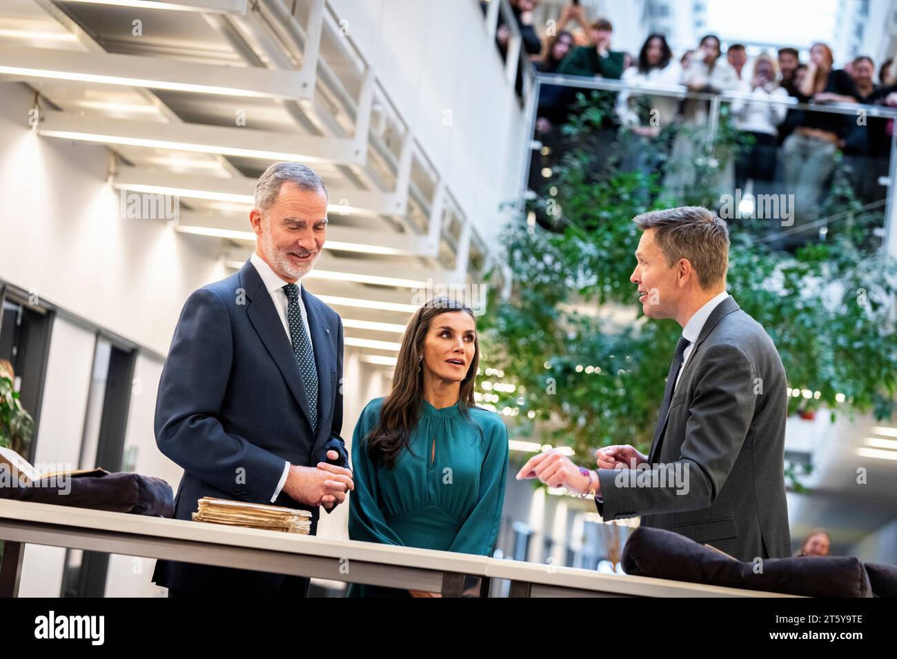 King Felipe and Queen Letizia of Spain are shown artefacts of Spanish ...