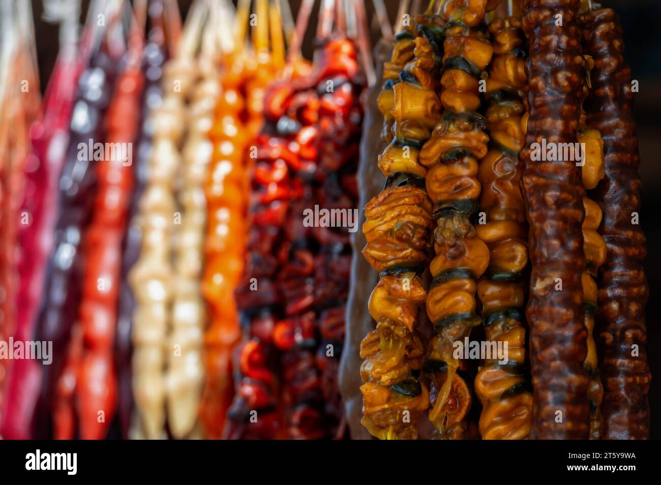 Famous georgian dessert churchkhela on street food market in Tbilisi ...