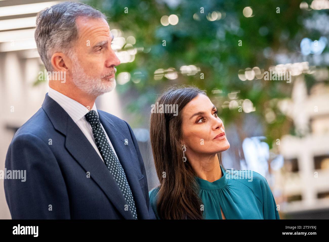 King Felipe and Queen Letizia of Spain are shown artefacts of Spanish ...