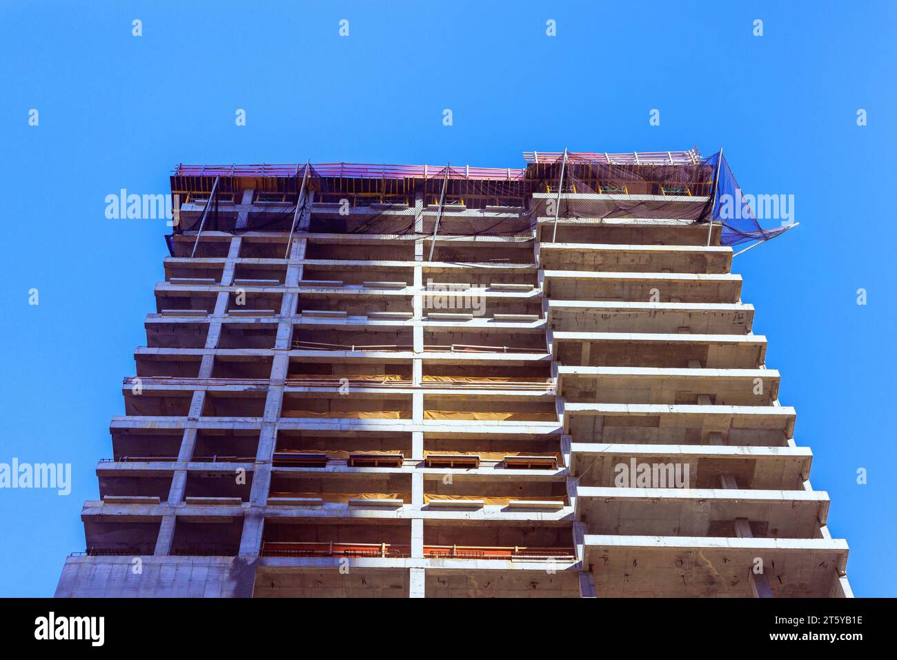 Construction of new skyscraper buildings being constructed in large ...