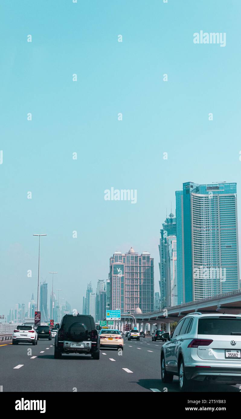 Dubai, UAE: 04112023- View of the road and buildings during daytime ...