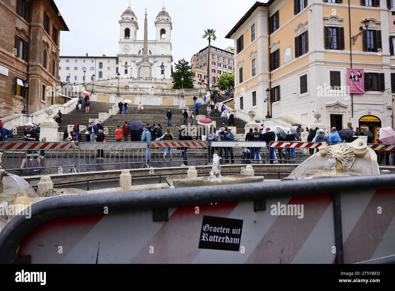 ROME - A Feyenoord sticker on protective fences surrounding the ...