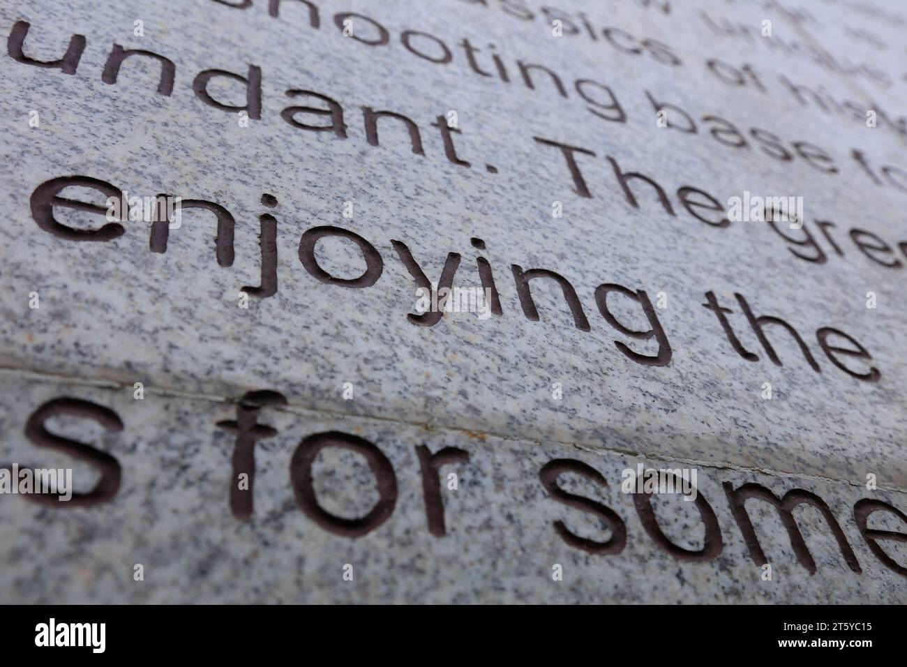 English letters carved in the marble slabs, beijing, China Stock Photo ...
