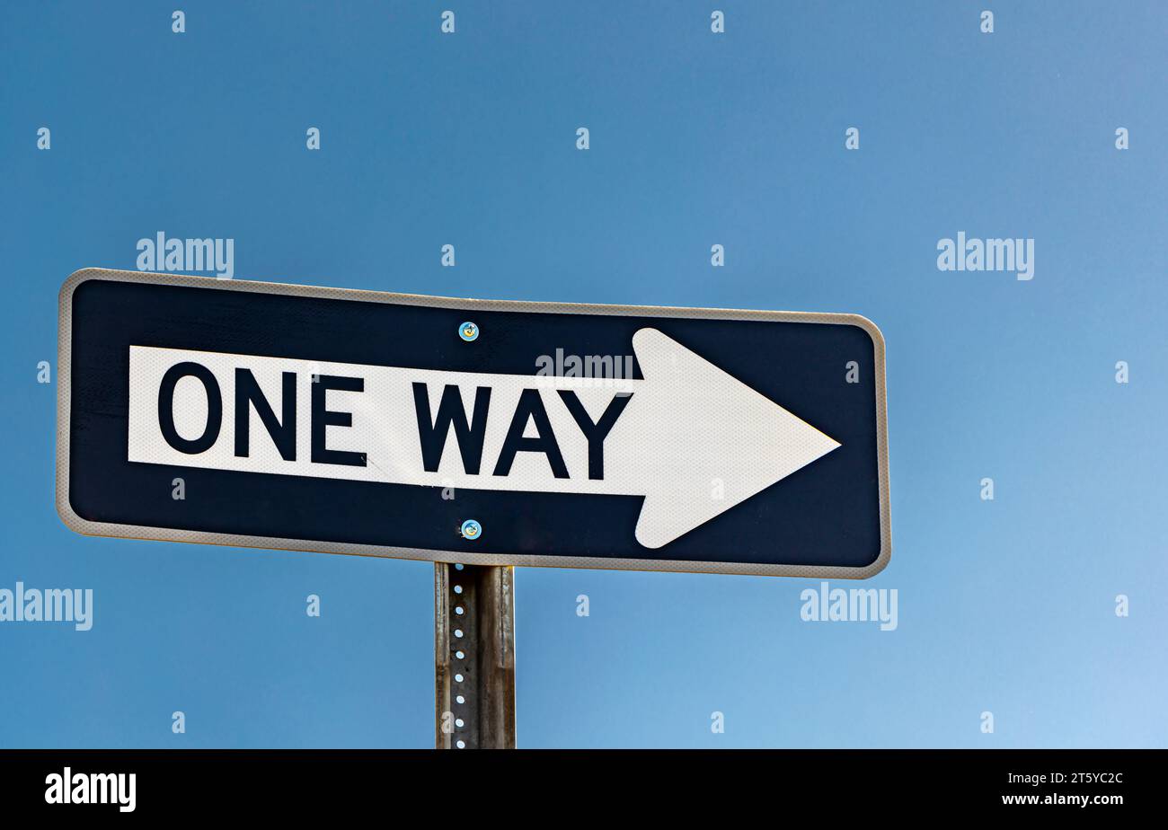 Blue traffic sign white arrow hi-res stock photography and images - Alamy