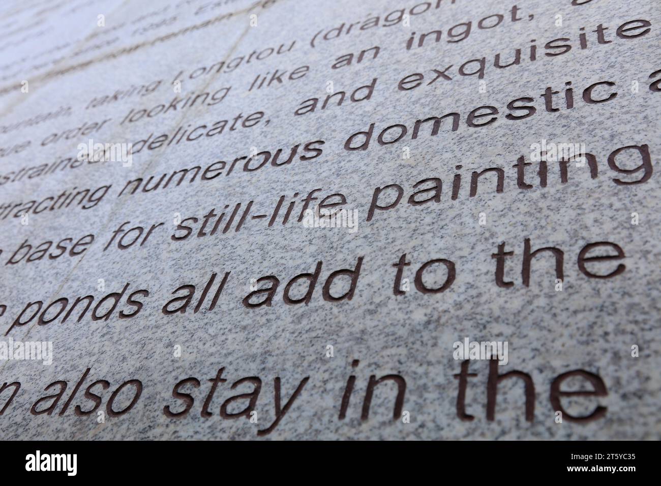 English letters carved in the marble slabs, beijing, China Stock Photo ...