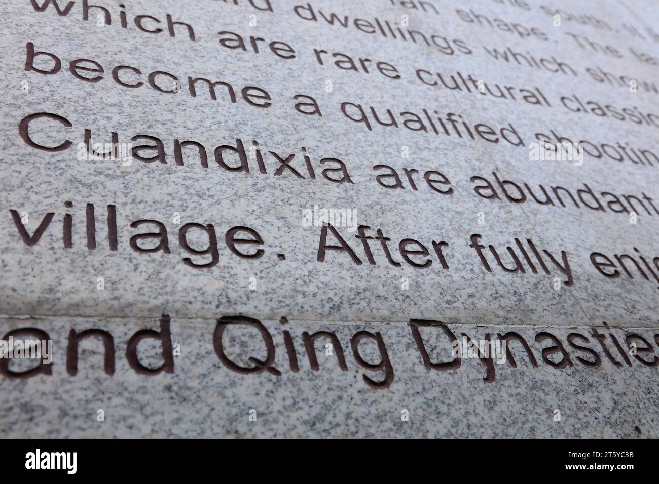 English letters carved in the marble slabs, beijing, China Stock Photo ...