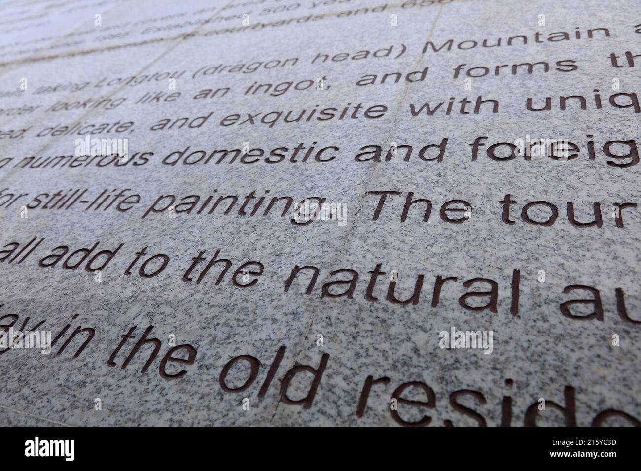 English letters carved in the marble slabs, beijing, China Stock Photo ...