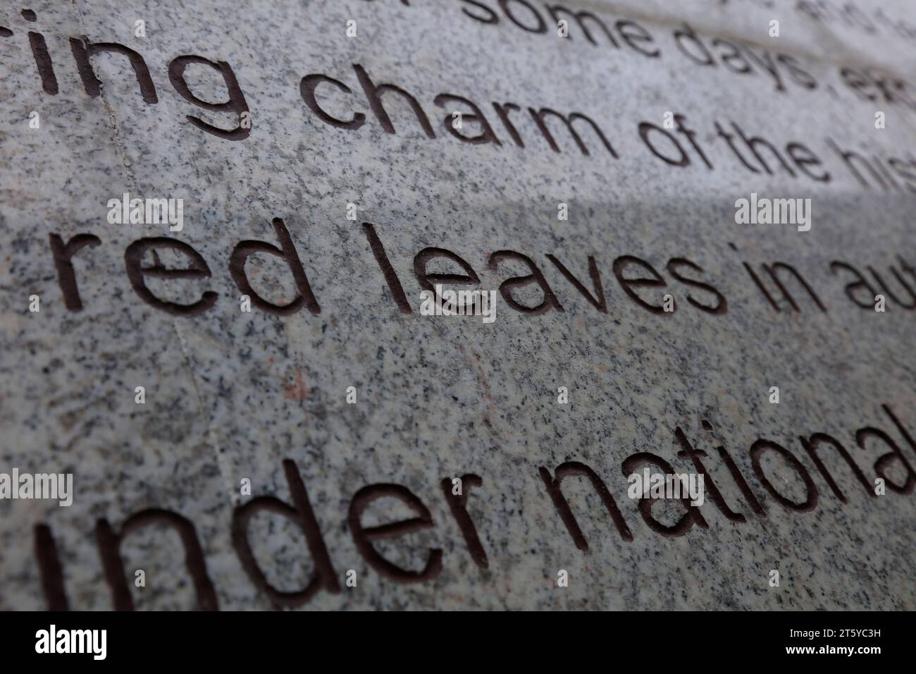 English letters carved in the marble slabs, beijing, China Stock Photo ...