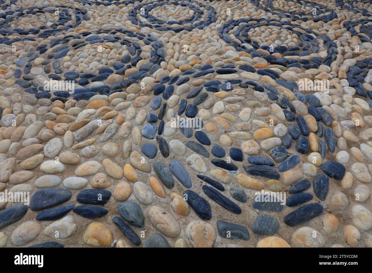 pebbles puzzle texture, concentric circles Stock Photo - Alamy