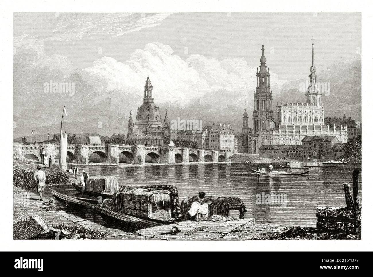 Dresden cathedral in old Cut Out Stock Images & Pictures - Alamy