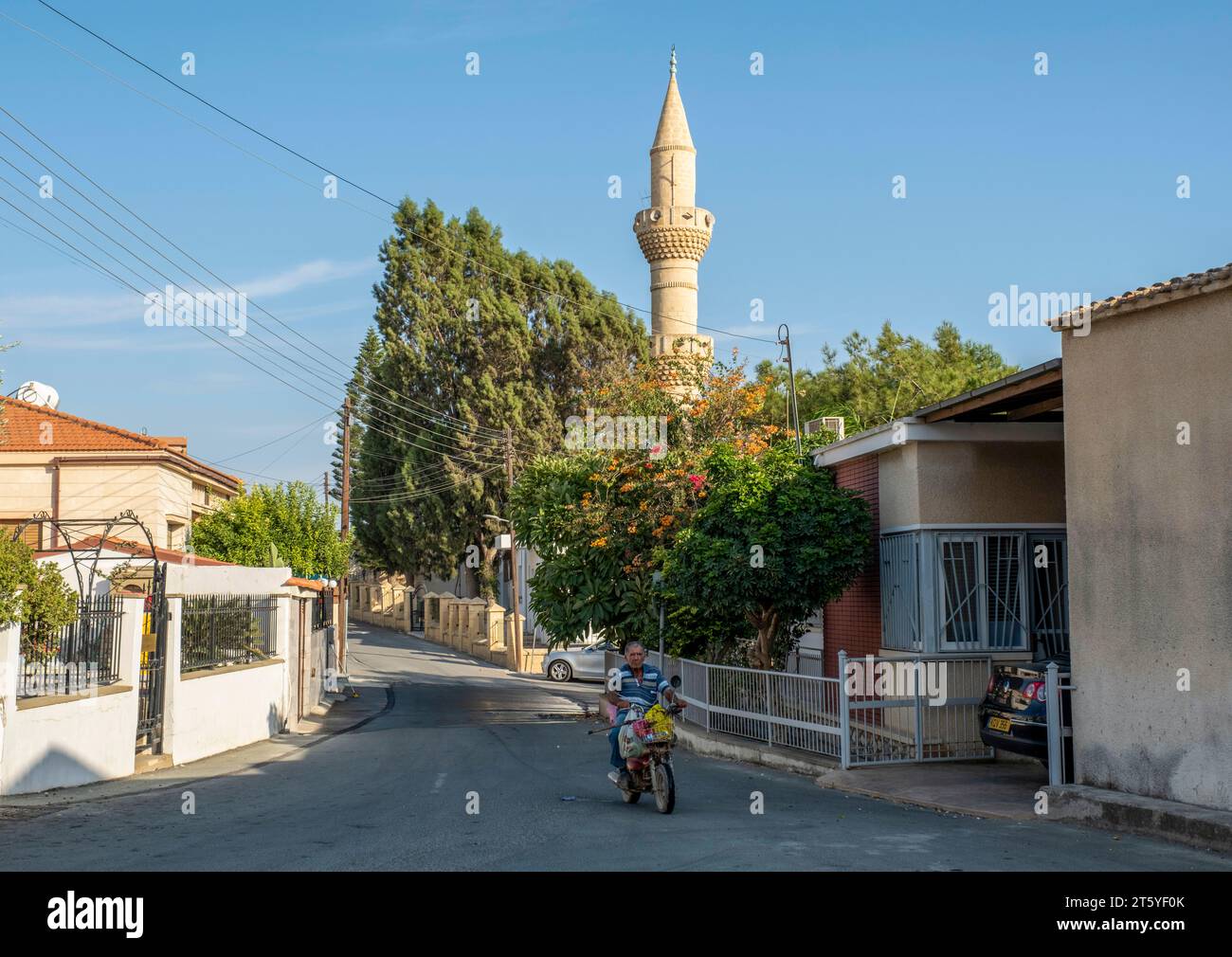 Pyla Village mosque minaret, Larnaca district, Republic of Cyprus Stock ...