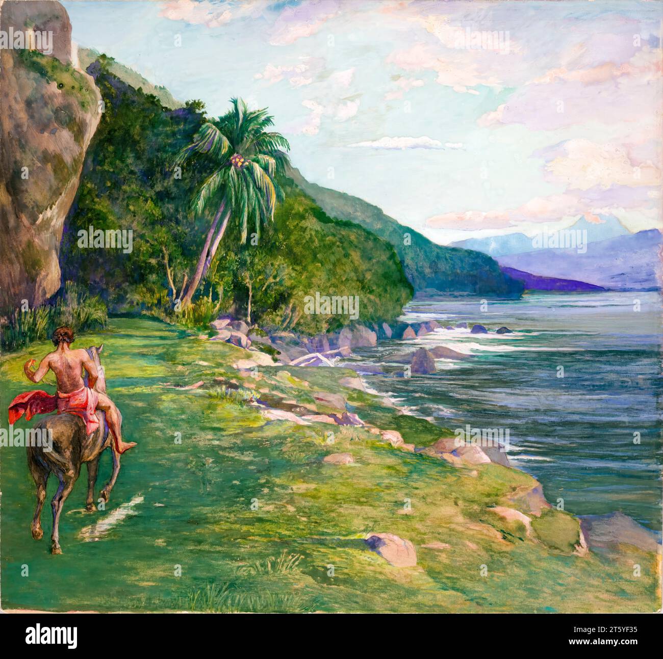 John La Farge, A Bridle Path in Tahiti, landscape painting in ...