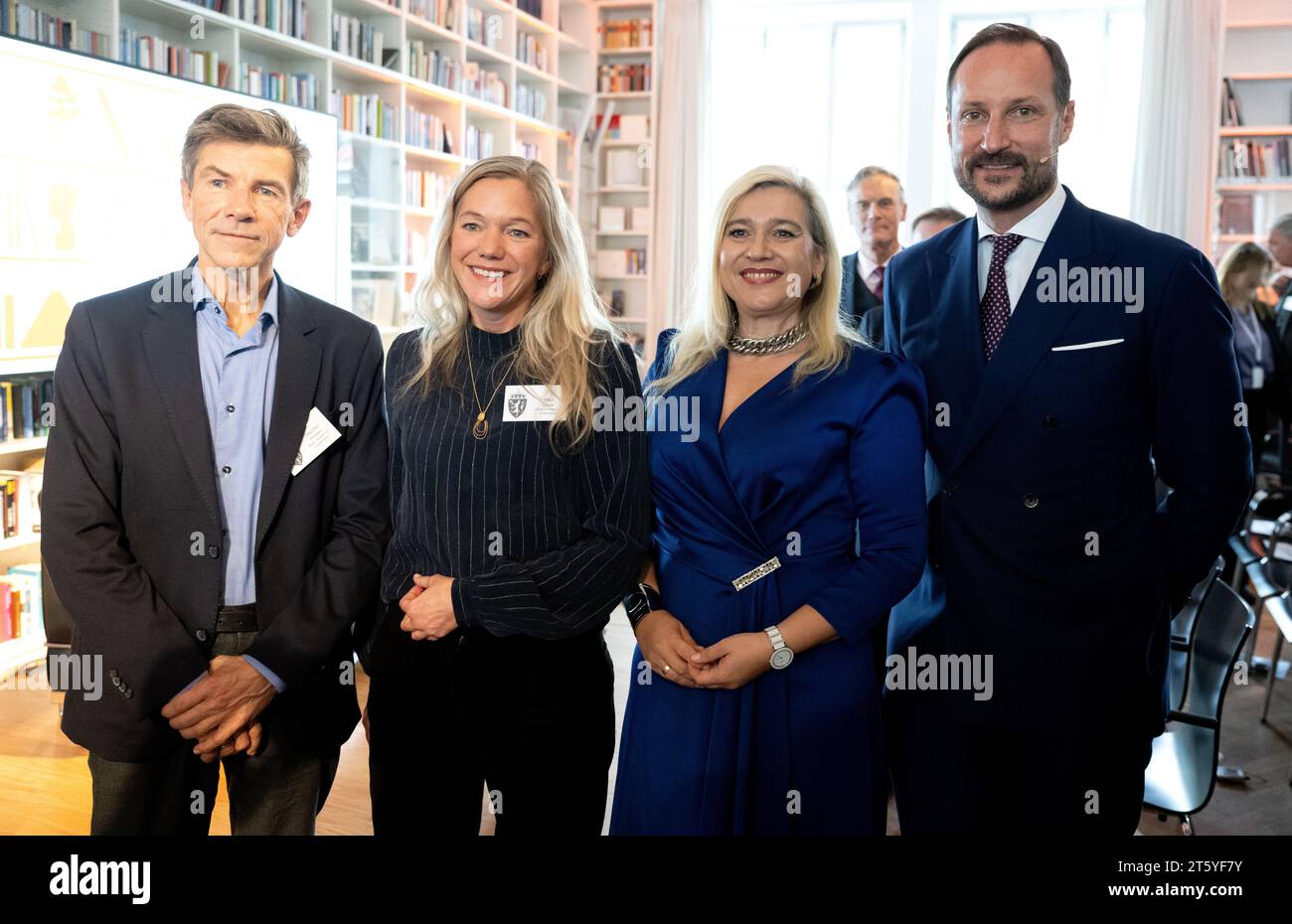 Munich, Germany. 07th Nov, 2023. Dag Olav Hessen (l-r), author, Maja Lunde, author, Melanie Huml ...