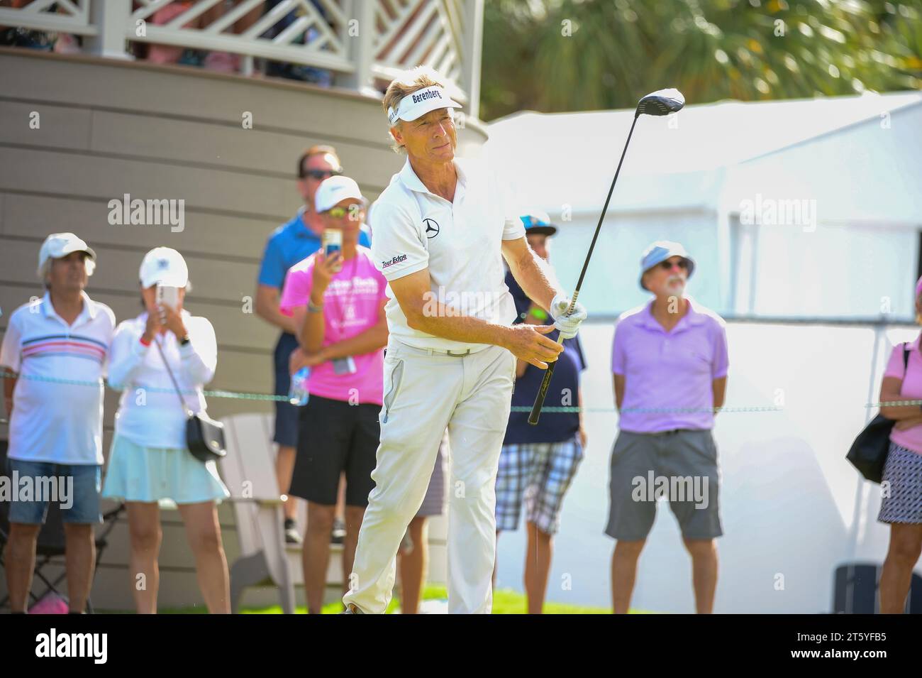 BOCA RATON FL - NOV 5 Bernhard Langer of Germany tees off during the ...