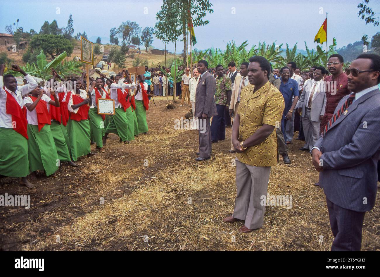 Rwanda, Kirinda; Inauguration of a water pipeline that was constructed ...
