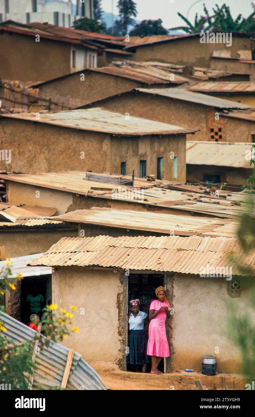 Rwanda, Kigali; two women in a house in a slum Stock Photo - Alamy