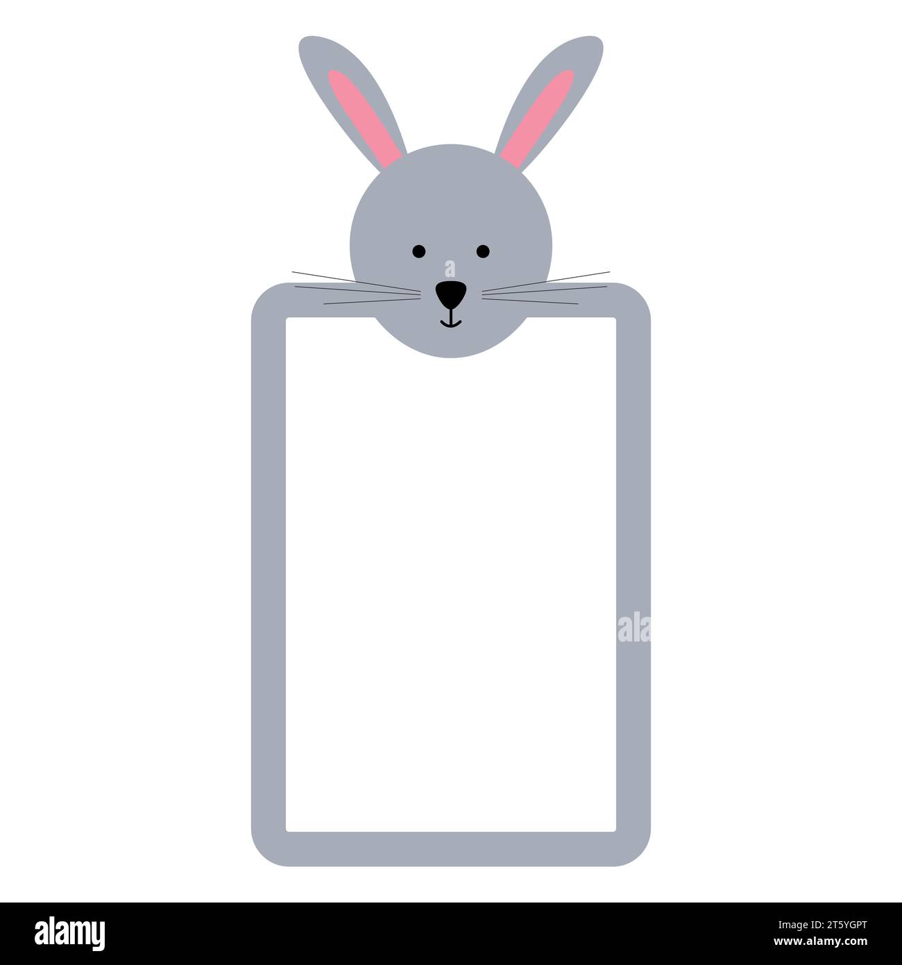 Vector frame with a rabbit s head. Children s photo frame with animals ...