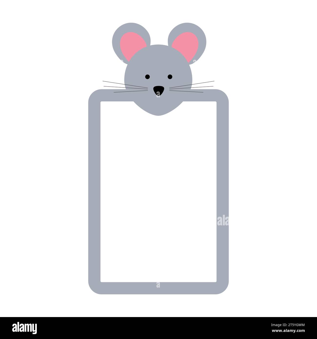 Vector frame with a rat s head. Children s photo frame with animals ...