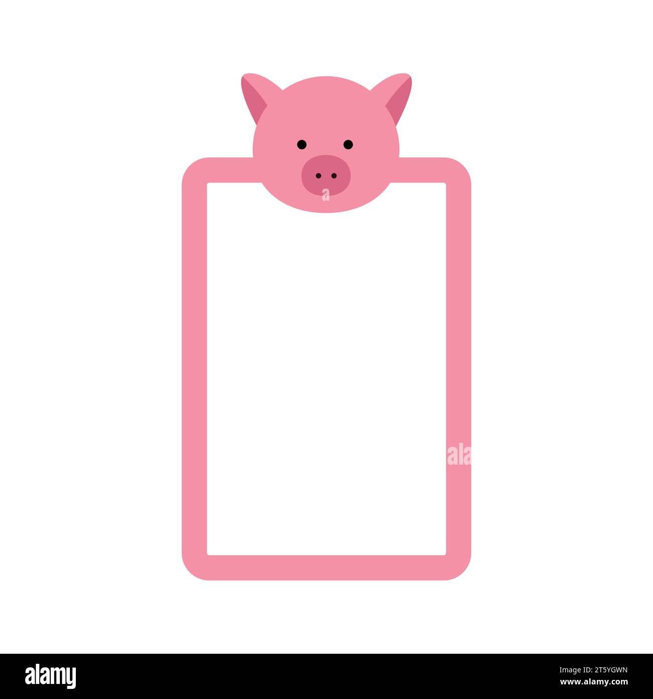 Vector frame with pig s head. Children s photo frame with animals ...