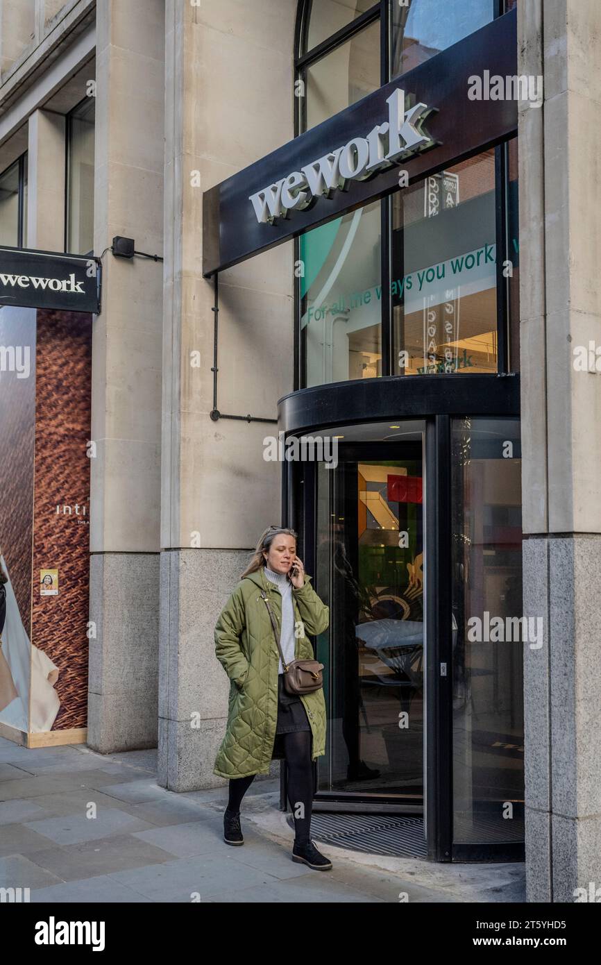 London, UK. 7 November 2023. The exterior of the WeWork premises on ...