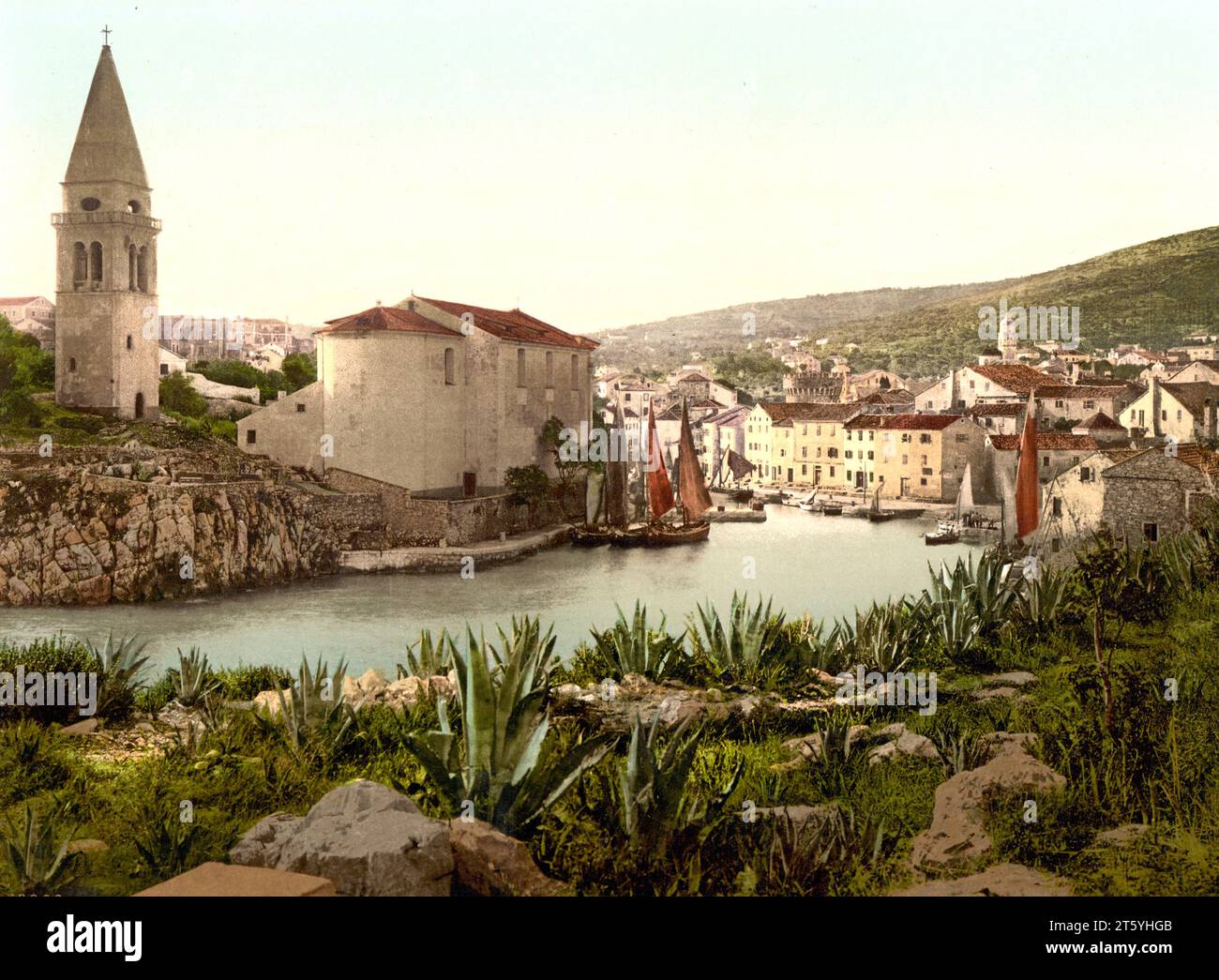 Gesamtansicht von Lussingrande, Lussin-Grande, heute Veli Lošinj ...