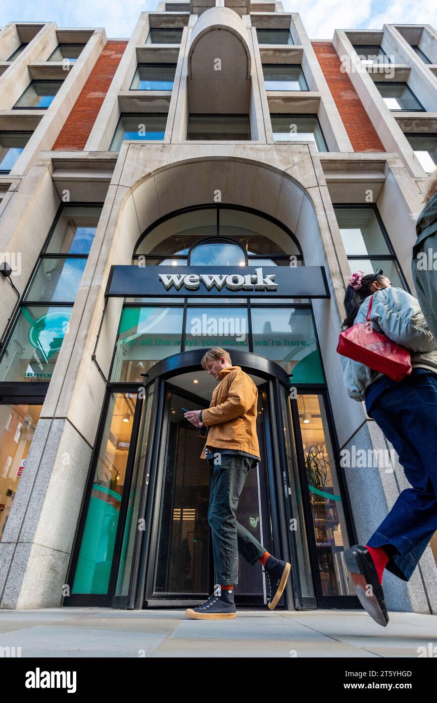 London, UK. 7 November 2023. The exterior of the WeWork premises on ...