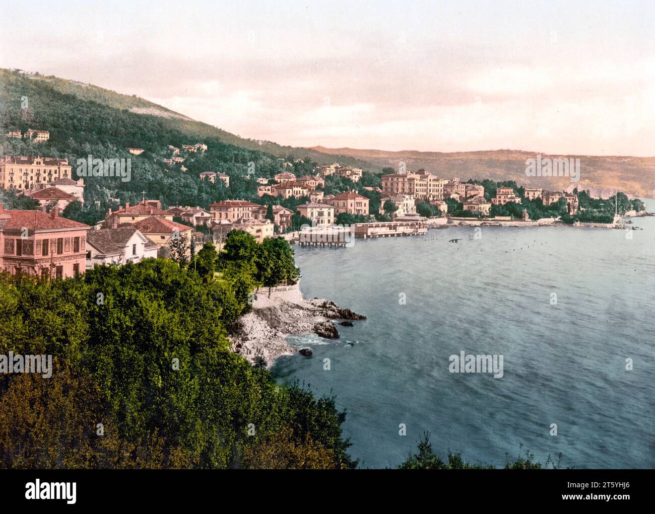Gesamtansicht von Abbazia, heute Opatija, Istrien, Österreich-Ungarn ...