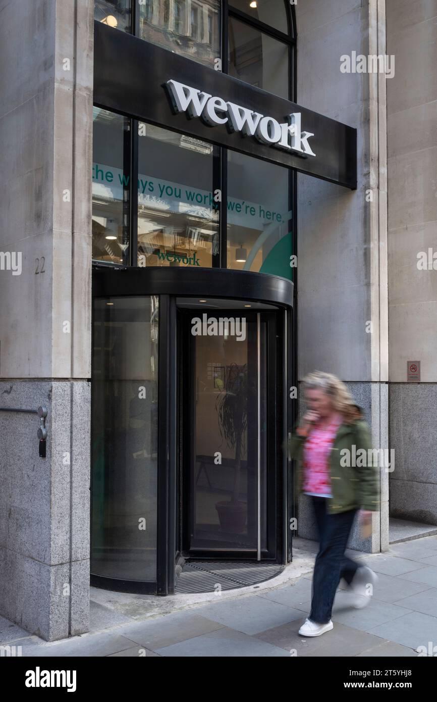 London, UK. 7 November 2023. The exterior of the WeWork premises on ...