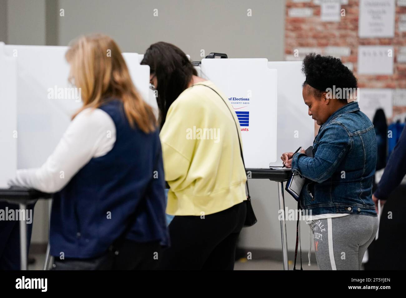 A person votes during Election Day, Tuesday, Nov. 7, 2023, at New Life ...