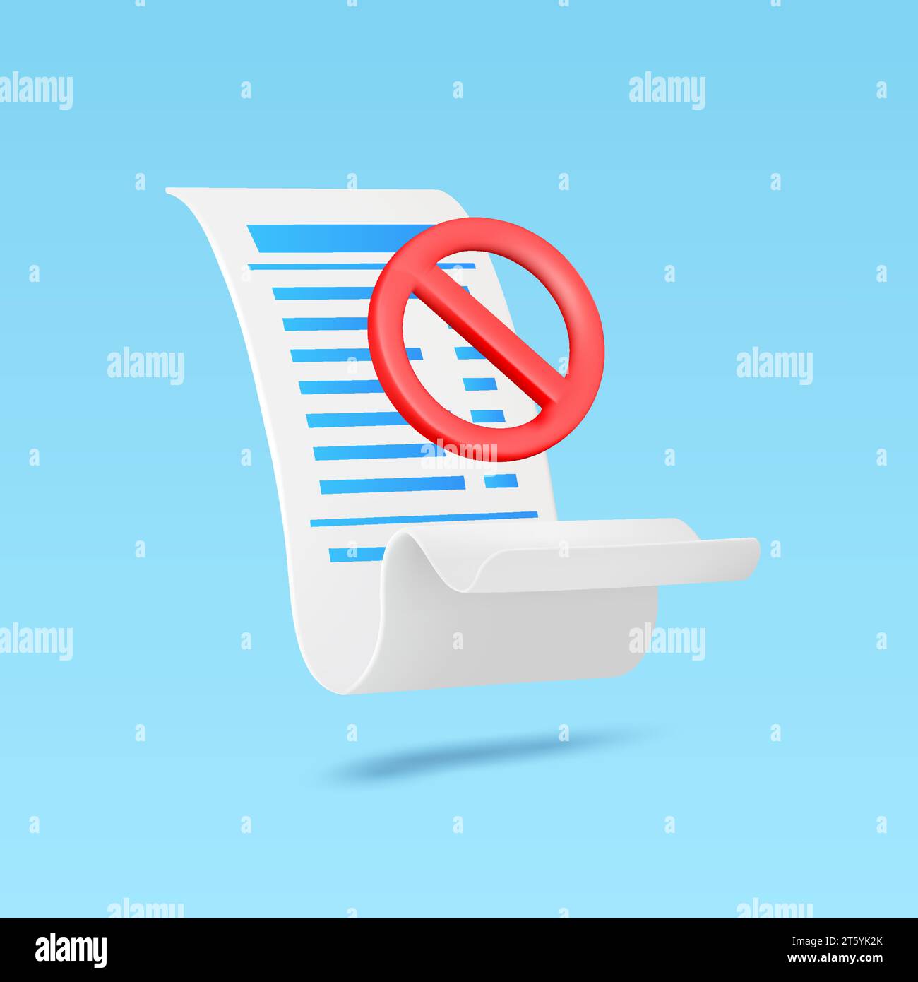 3D failed to print invoice or bill icon. 3d rendered failed payment ...