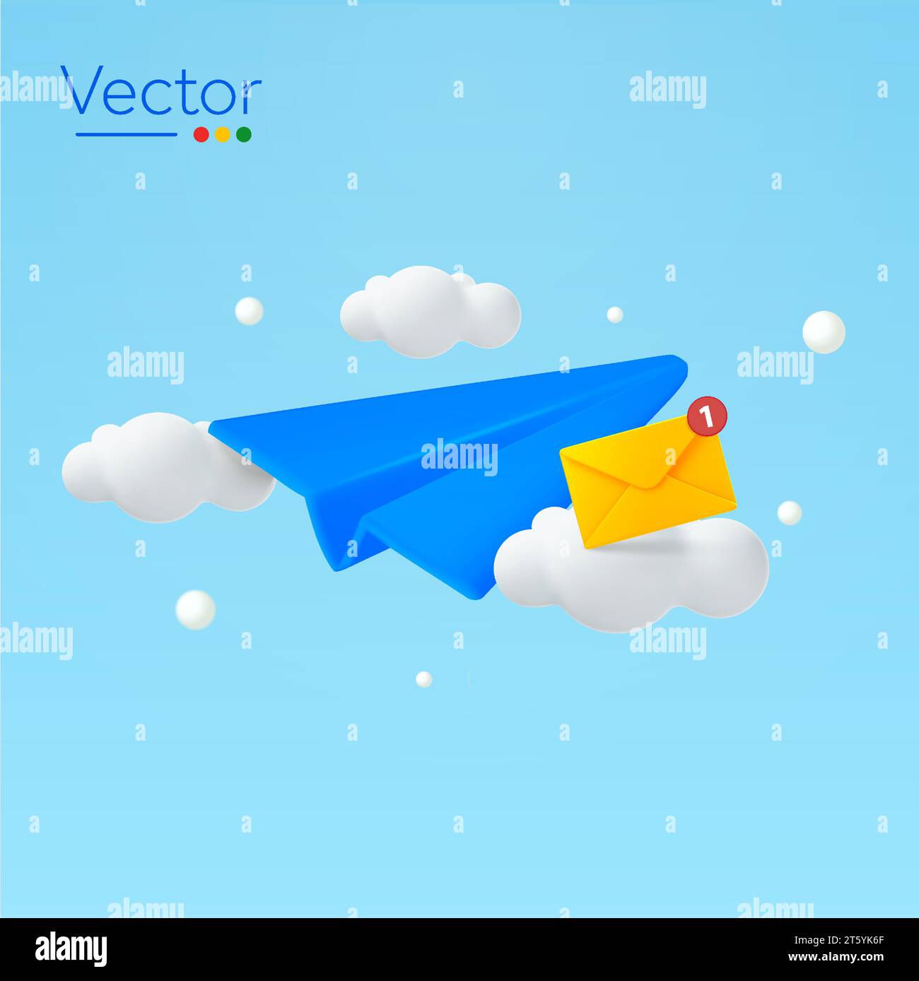 Sending message, unread letter or email poster, clipart template with ...