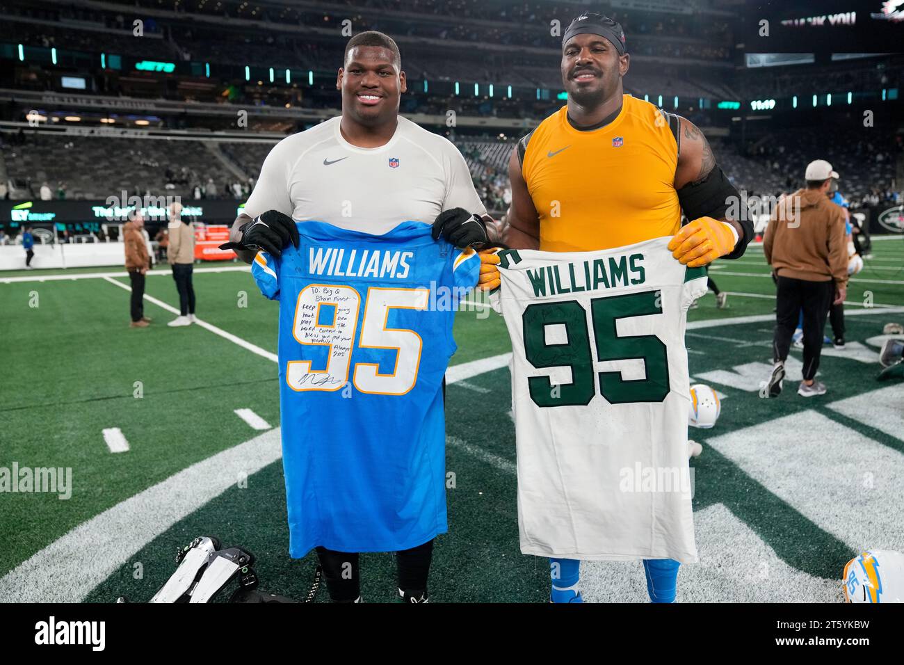 New York Jets defensive tackle Quinnen Williams (95) and Los Angeles ...