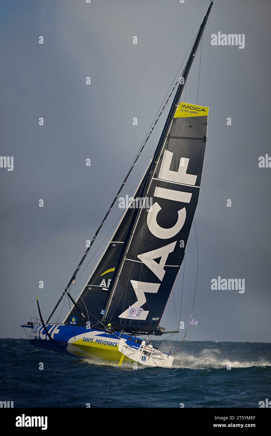 France. 07th Nov, 2023. Macif, Charlie Dalin, Pascal BIDEGORRY - Skippers on their Imoca class ...
