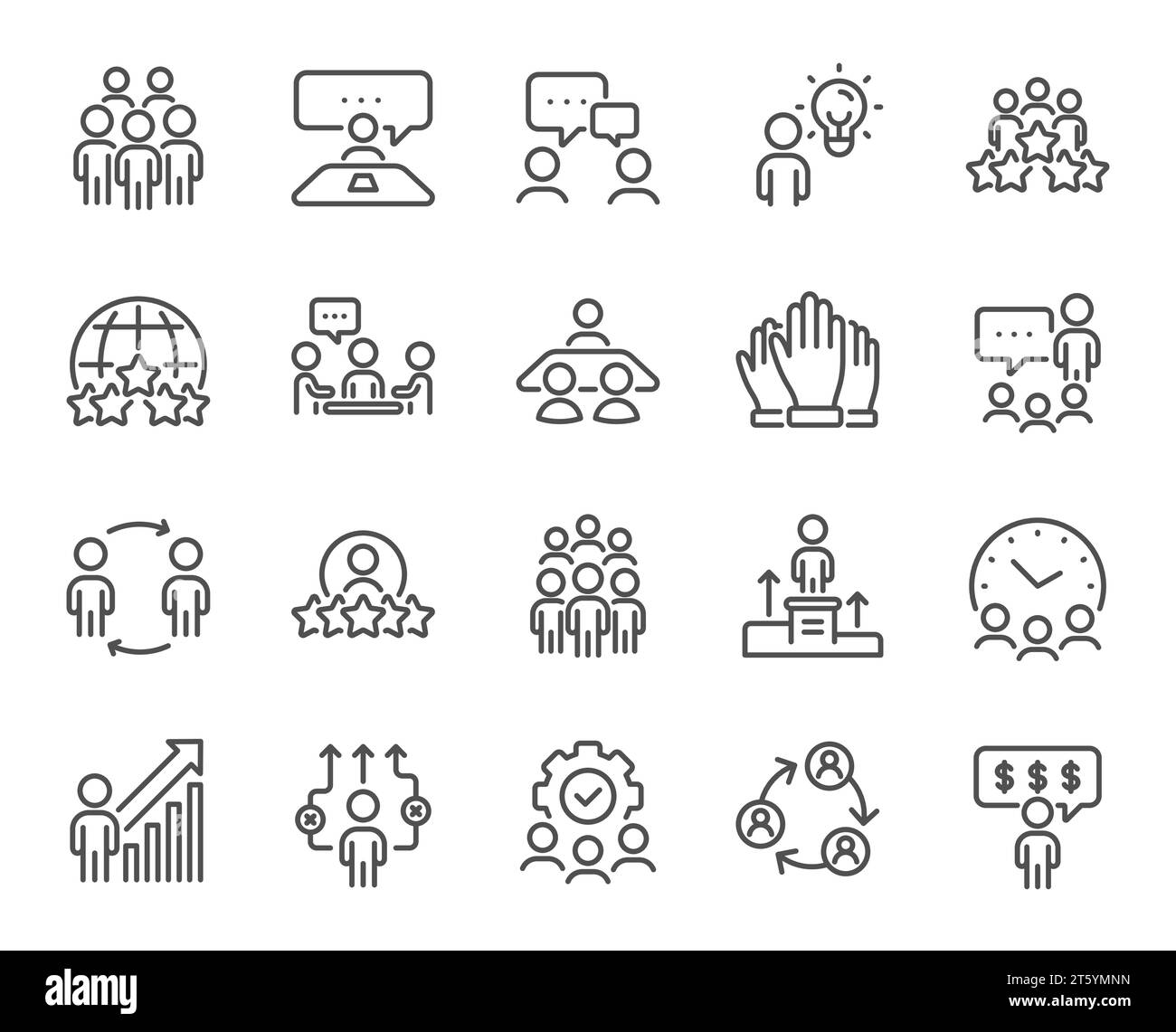 Business people line icons. Team, meeting, job structure. Group people ...